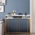 Console Table with Drawer - Sofa Side Table with Anti-Toppling Device ...