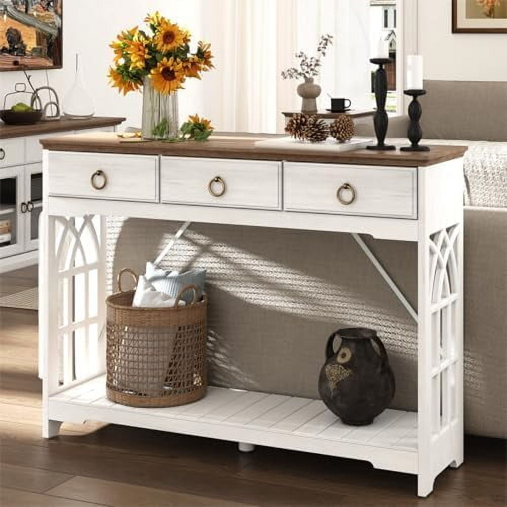 Console Table with Drawers for Entryway,Farmhouse Entryway Table with ...