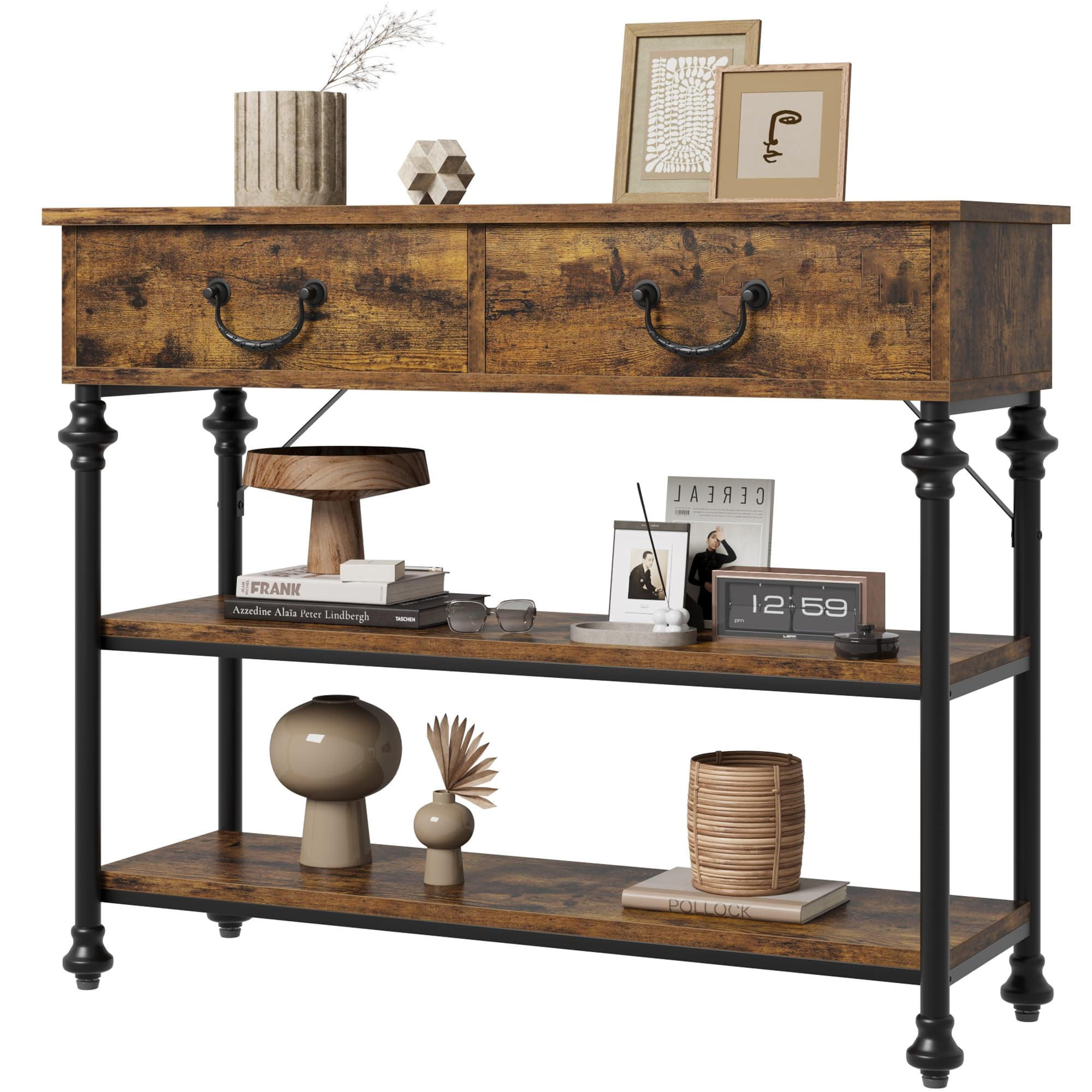 Console Table with Drawers, Sofa Tables Narrow Entryway Table with ...