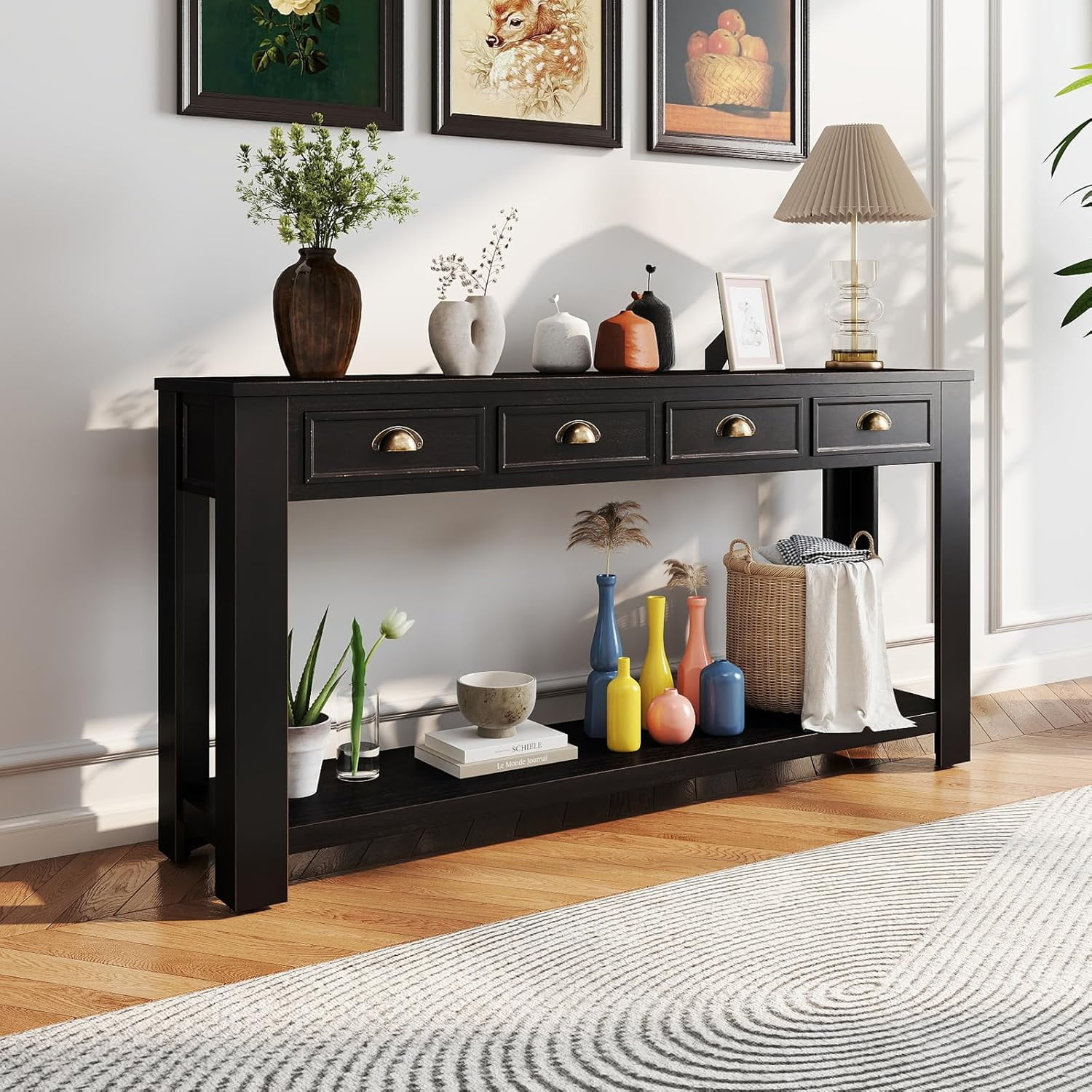 Console Table for Entryway, 60 Inch Sofa Table Narrow Long Hallway ...