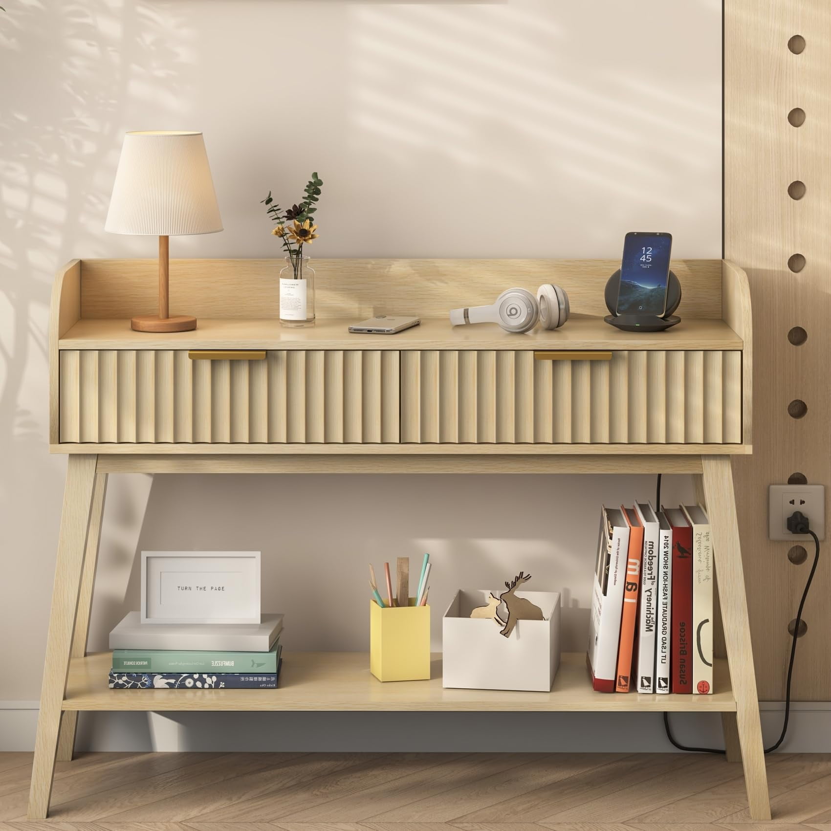 Console Table for Entryway, Entryway Table with Outlets and USB Ports ...