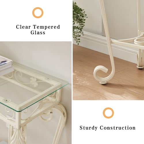 Console Table for Entryway, Sofa Table Modern Style Fancy Glass Hallway ...