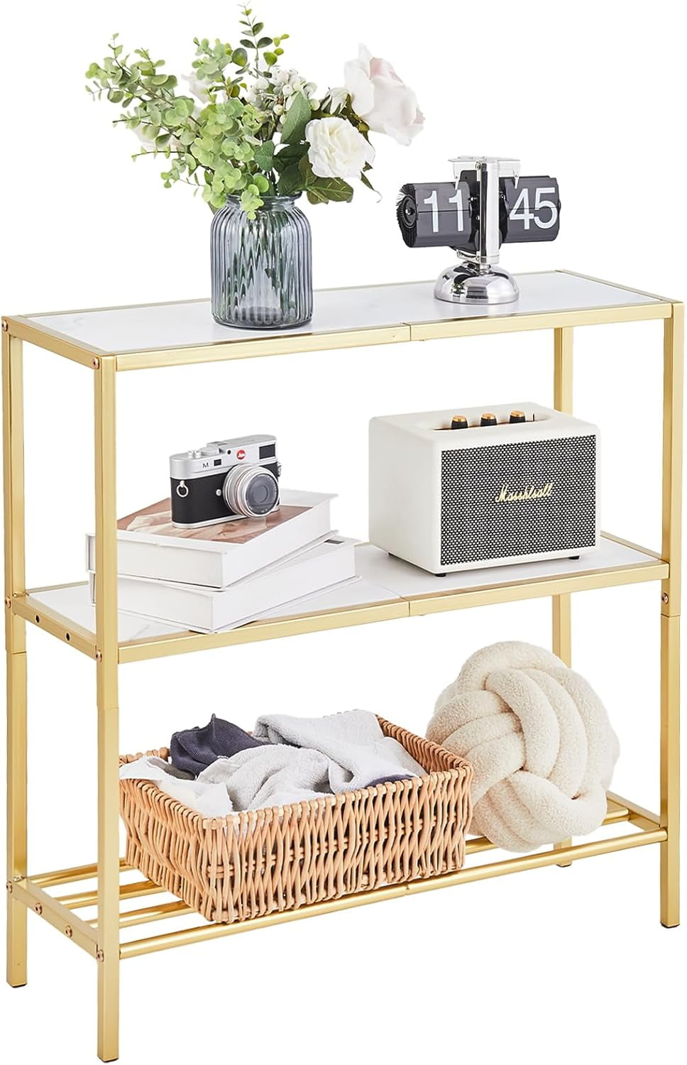 Console Table, Hallway Table with Adjustable Shelf, Slim Sofa Table, 2 ...