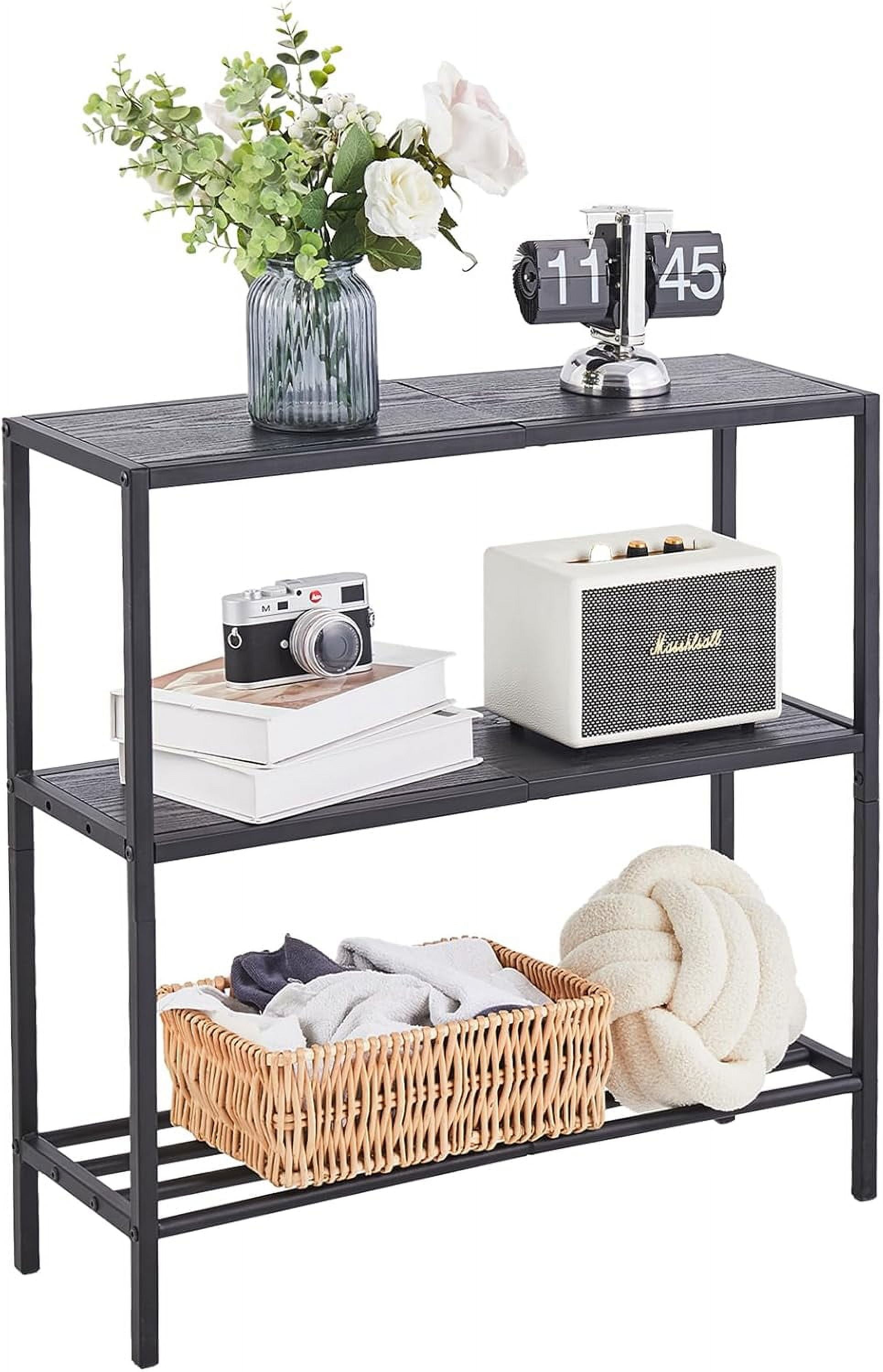 Console Table, Hallway Table with Adjustable Shelf, Slim Sofa Table, 2 ...