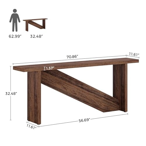 Console Table with LED Lights, 70.86" Long Sofa Table Behind Couch ...