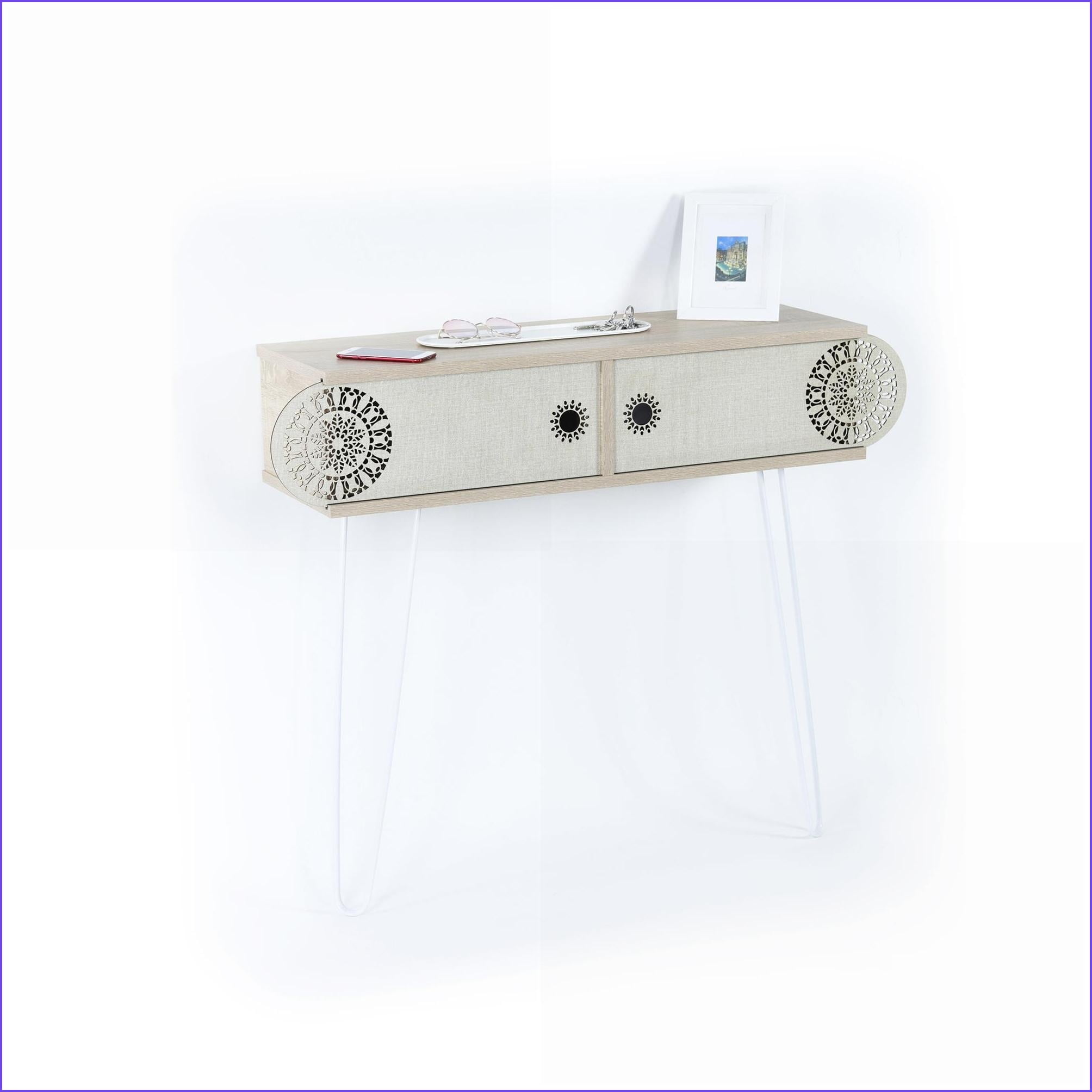 Console Table Lora 2 Tier with Metal Legs | Plain Light Oak Wood ...