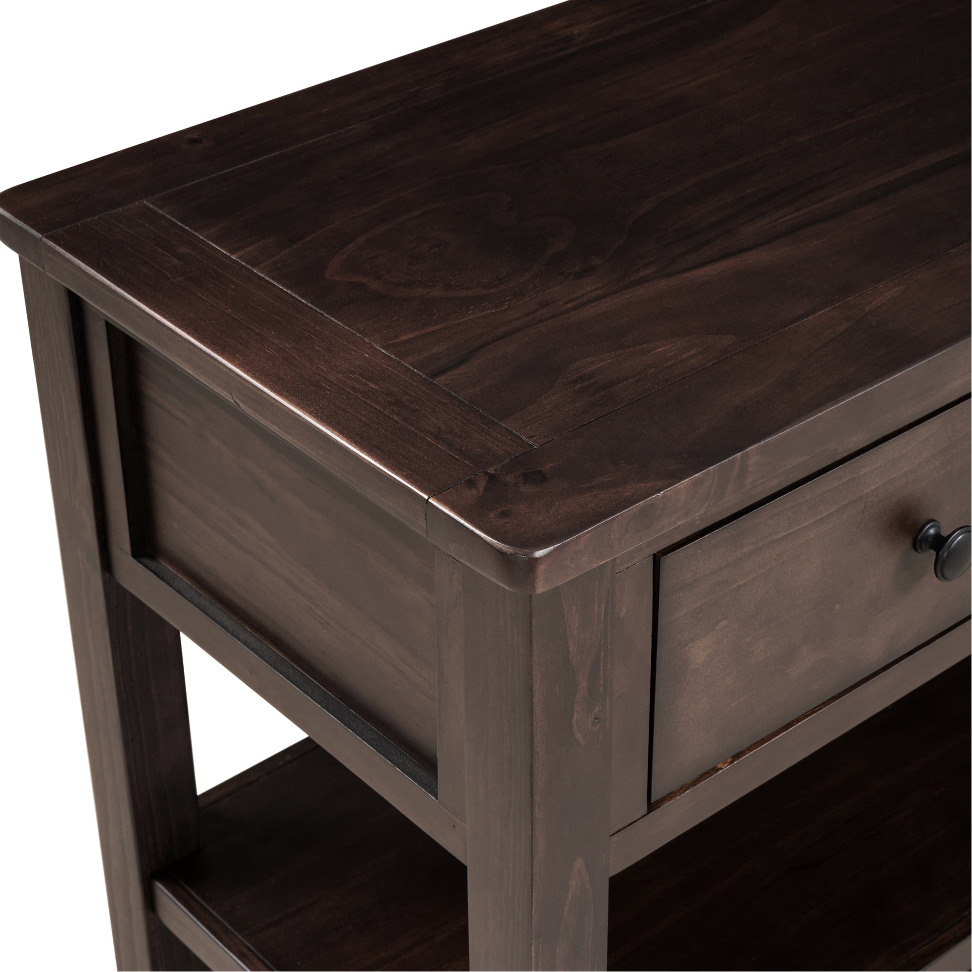 Console Table With Mid-century Element, Solid Pine Frame, Top, 3 ...