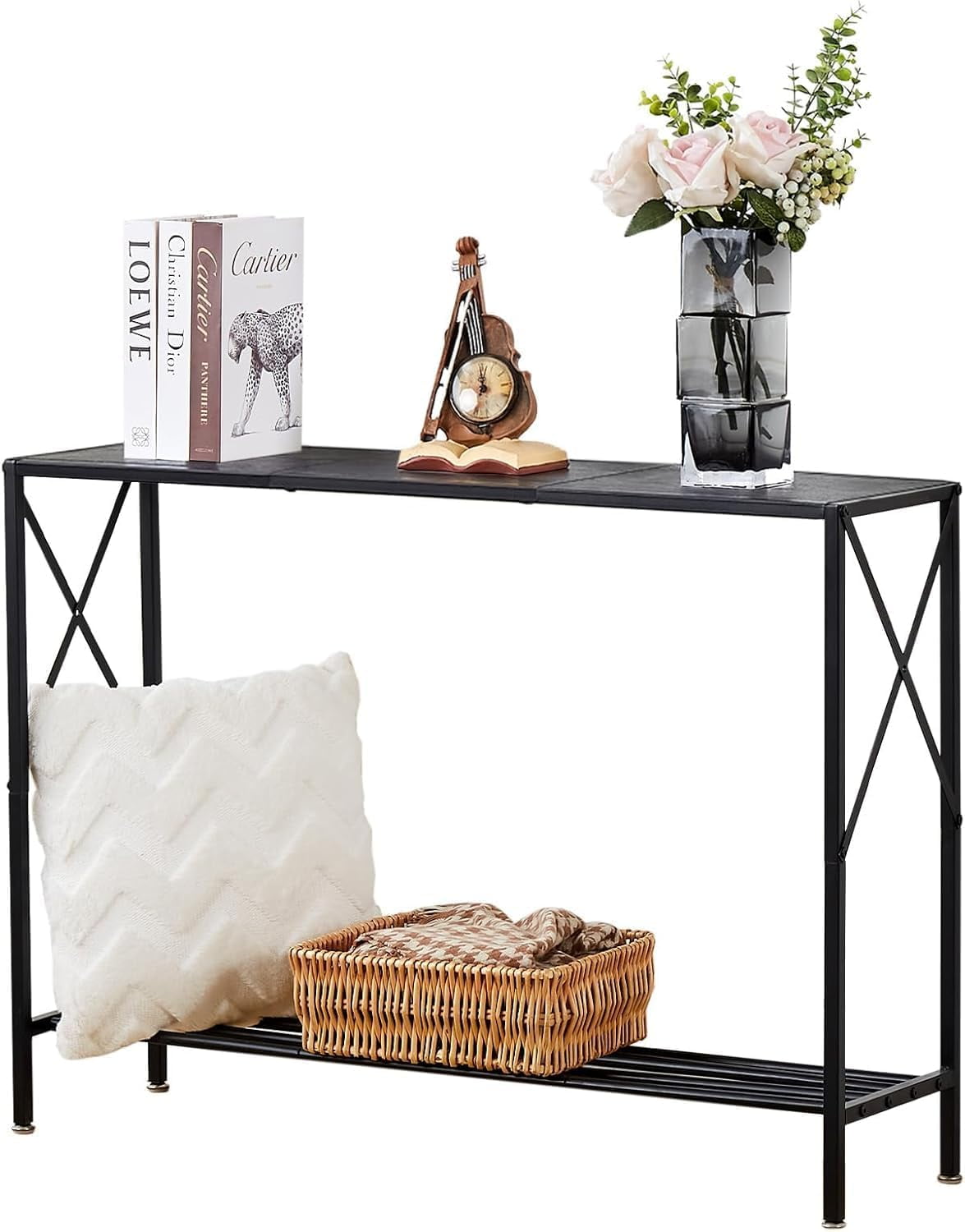 Console Table,Multifunctional Sofa Side Table with Shelves,Behind Couch ...