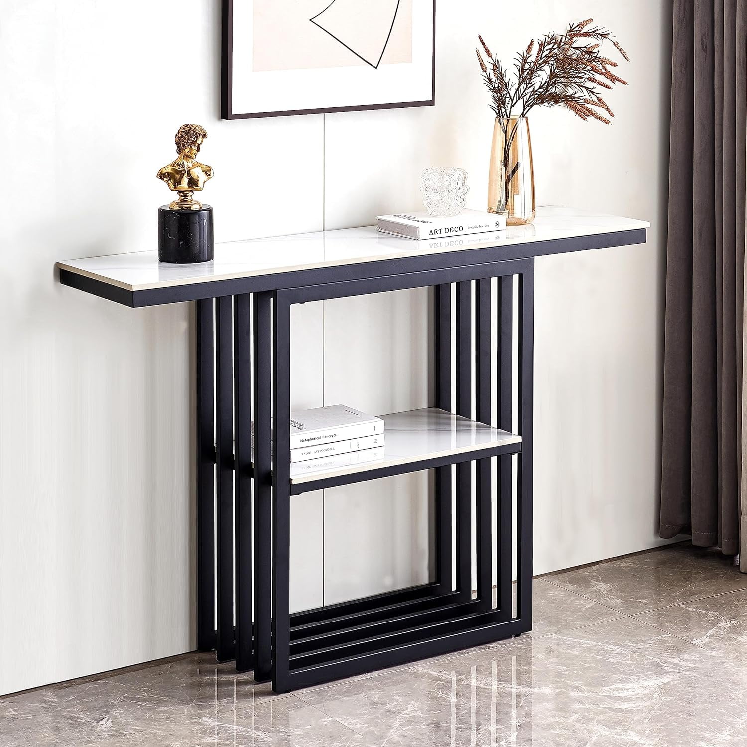 Console Table, Narrow Entryway Table with Storage Modern Sofa Tables ...