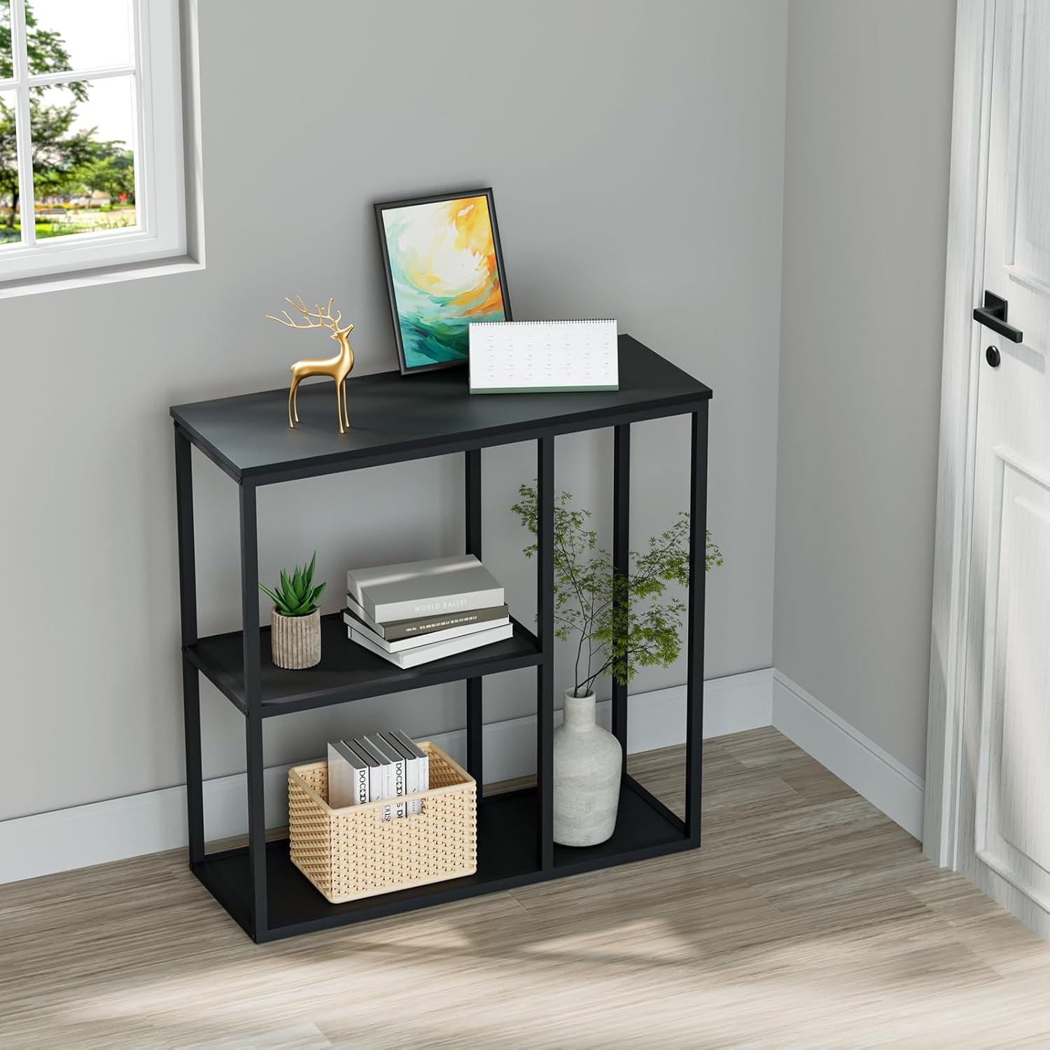 Console Table,Narrow Entryway Table for Living Room, Industrial Sofa ...