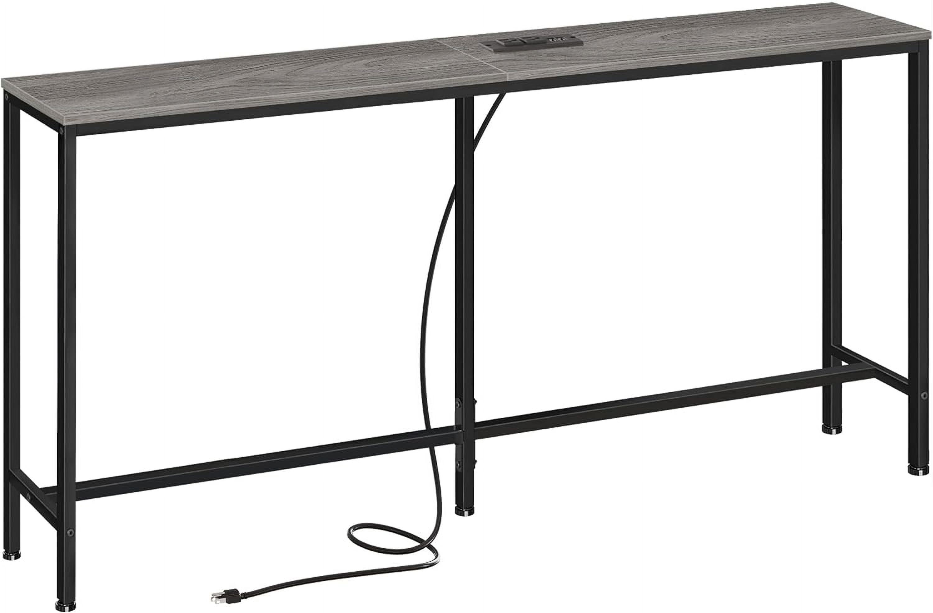 Console Table with Outlet, 63 Inch Sofa Table with Charging Station ...