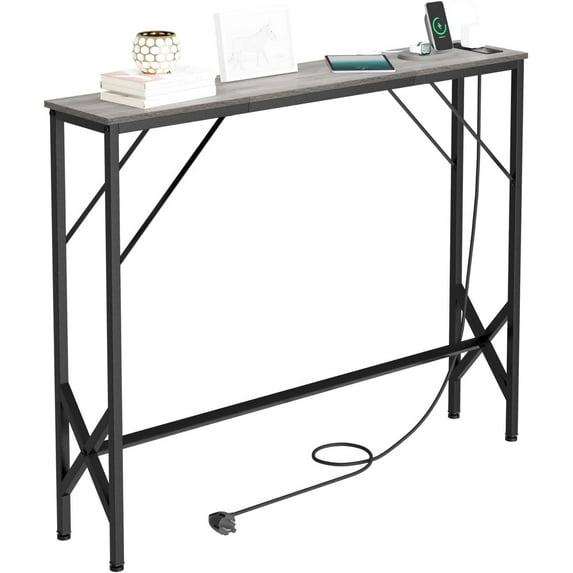Console Table, Skinny Entryway Table with - Station, Narrow Long Sofa ...