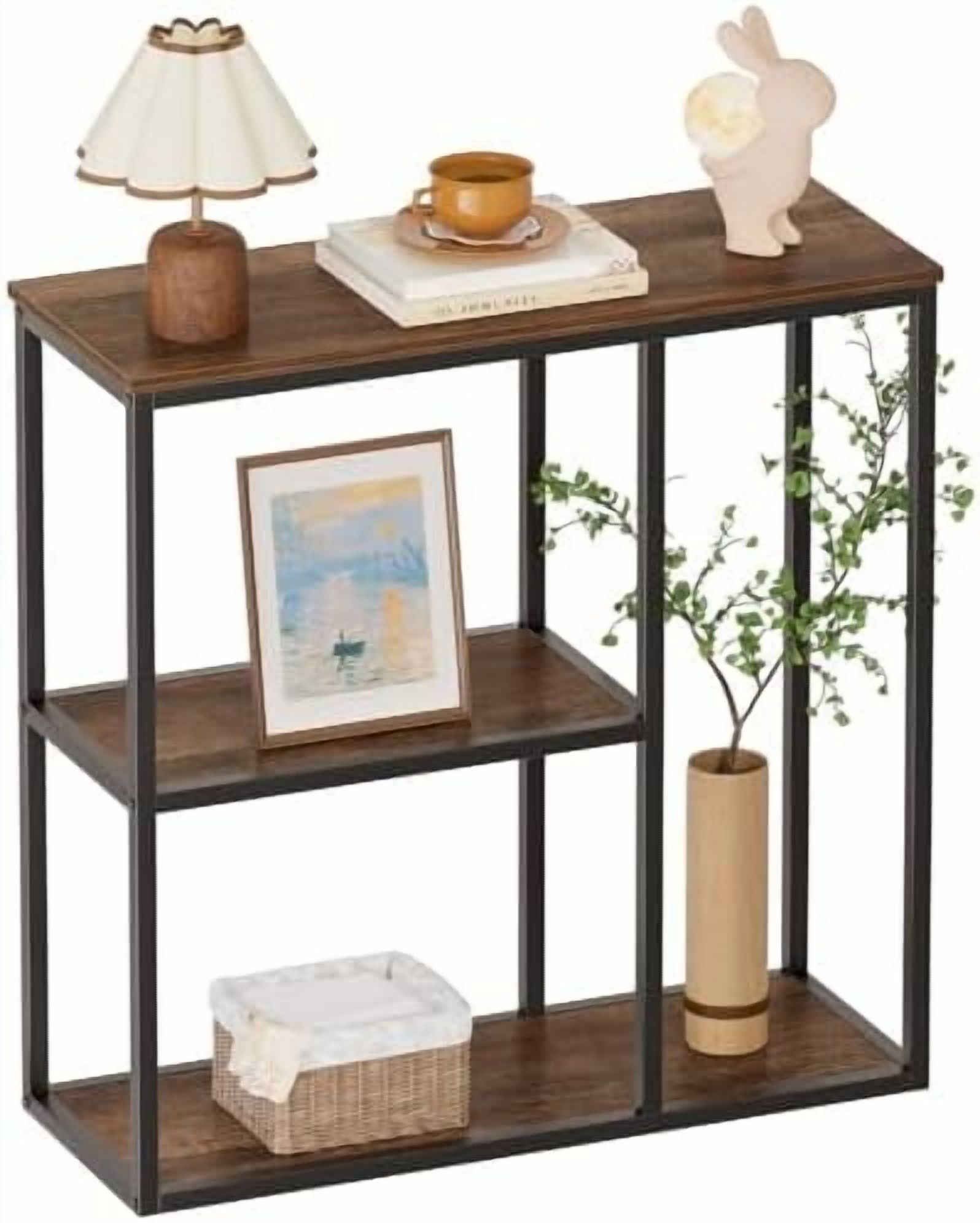 Console Table, Small Entryway Table with Storage Shelves 12'' Narrow ...