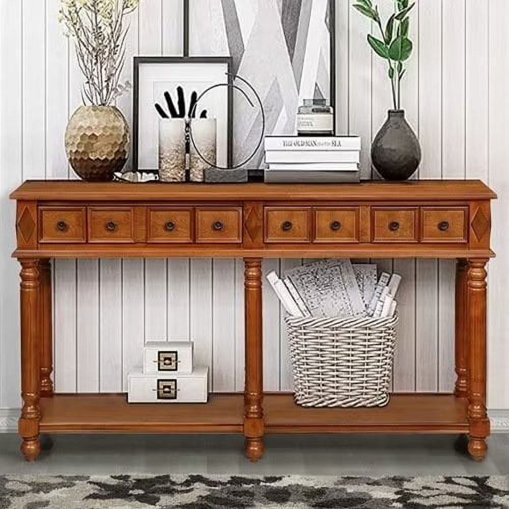 Console Table Sofa Table, Rustic Entryway Table, 58" Long Accent Entry ...
