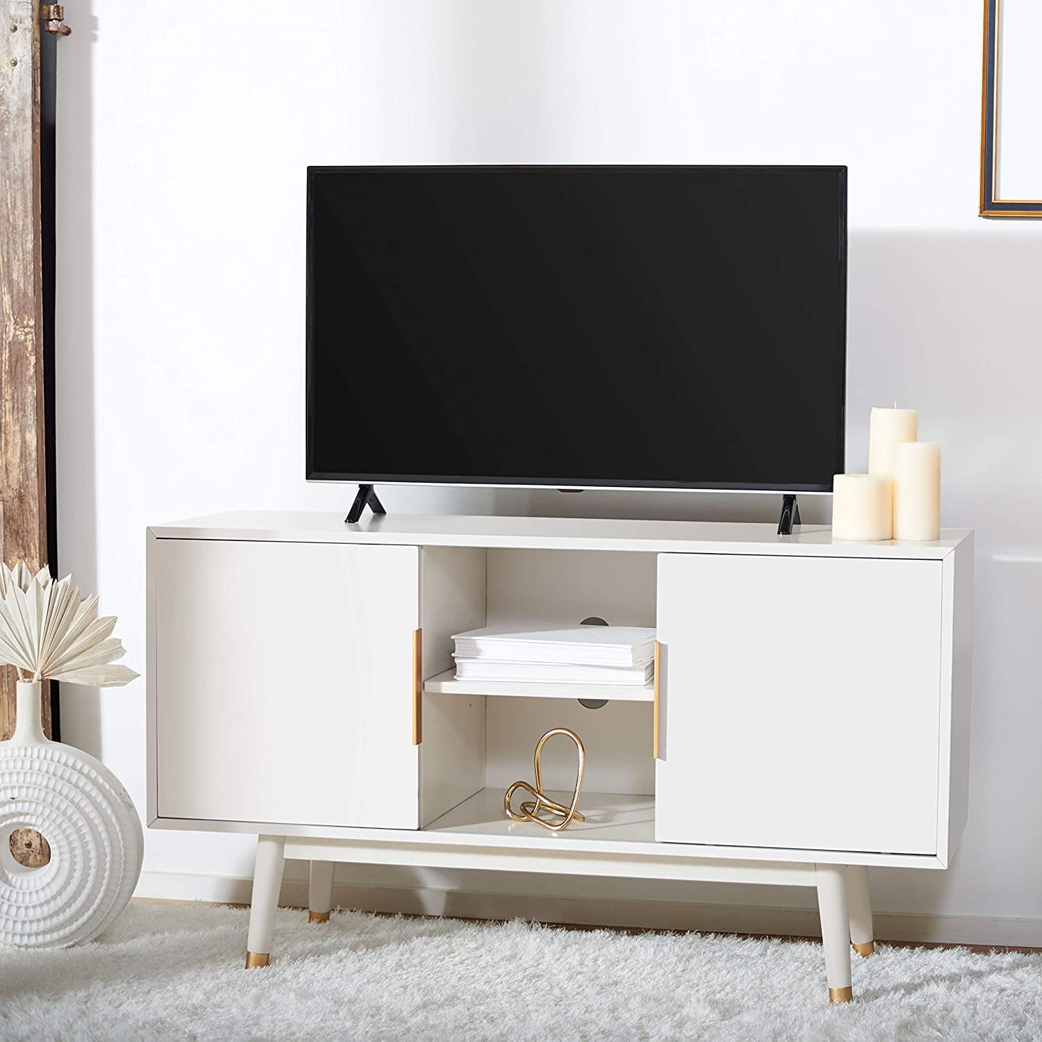 Console Table Sofa Table with Two Bottom Drawers/Shelf/Iron Knobs ...