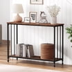 Console Table, Sofa Tables Narrow Entryway Table with Glass Shelf and ...