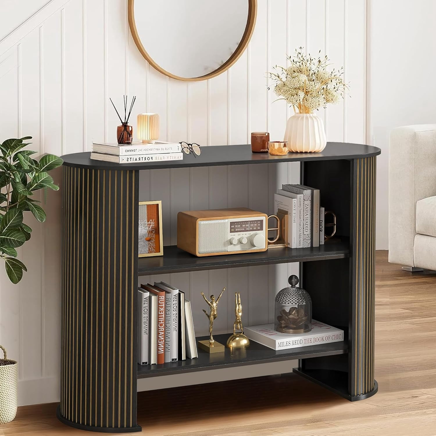 Console Table with Storage 42.51'' Narrow Sofa Table Modern Behind ...