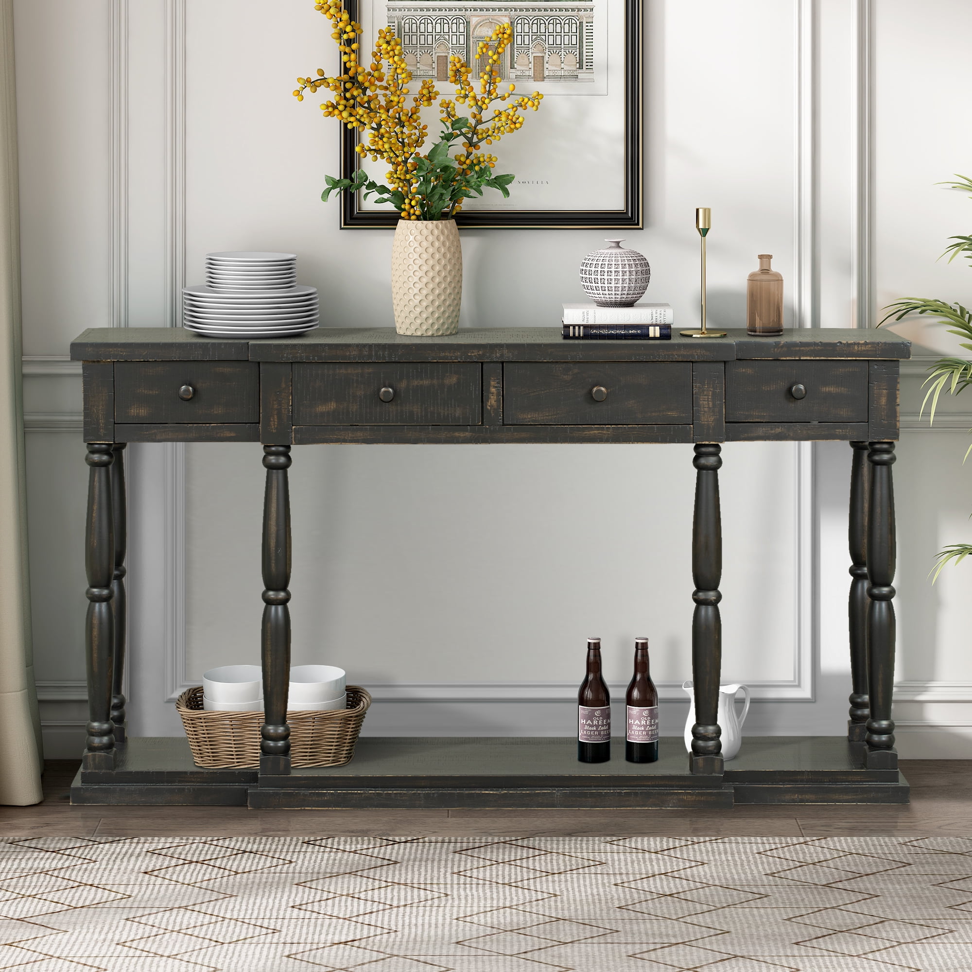 Console Table with Storage, Atumon Entryway Table, Wood Sofa Side Table ...