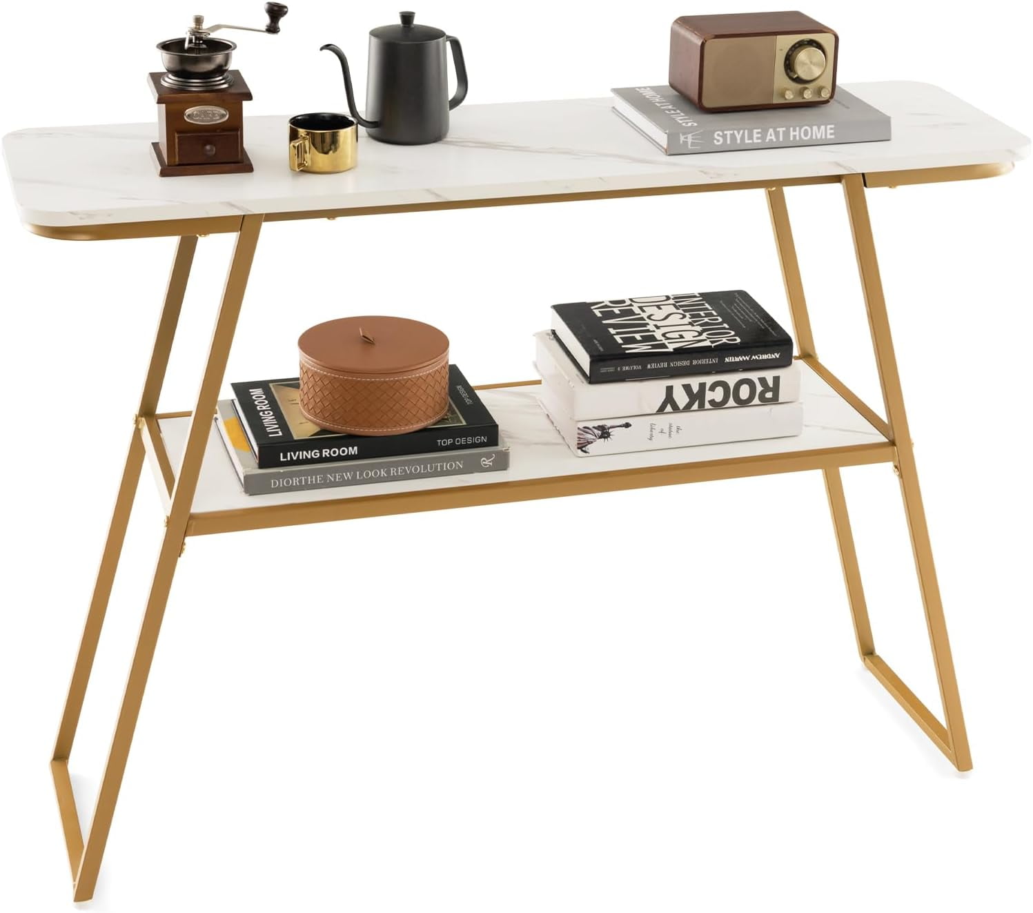 Console Table with Storage Shelf - 44” Entryway Table, Long Narrow ...