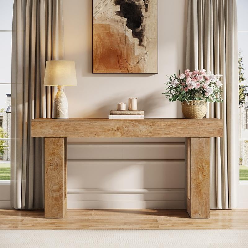 Console Table, Wooden Rectangular Sofa Table Behind The Couch ...