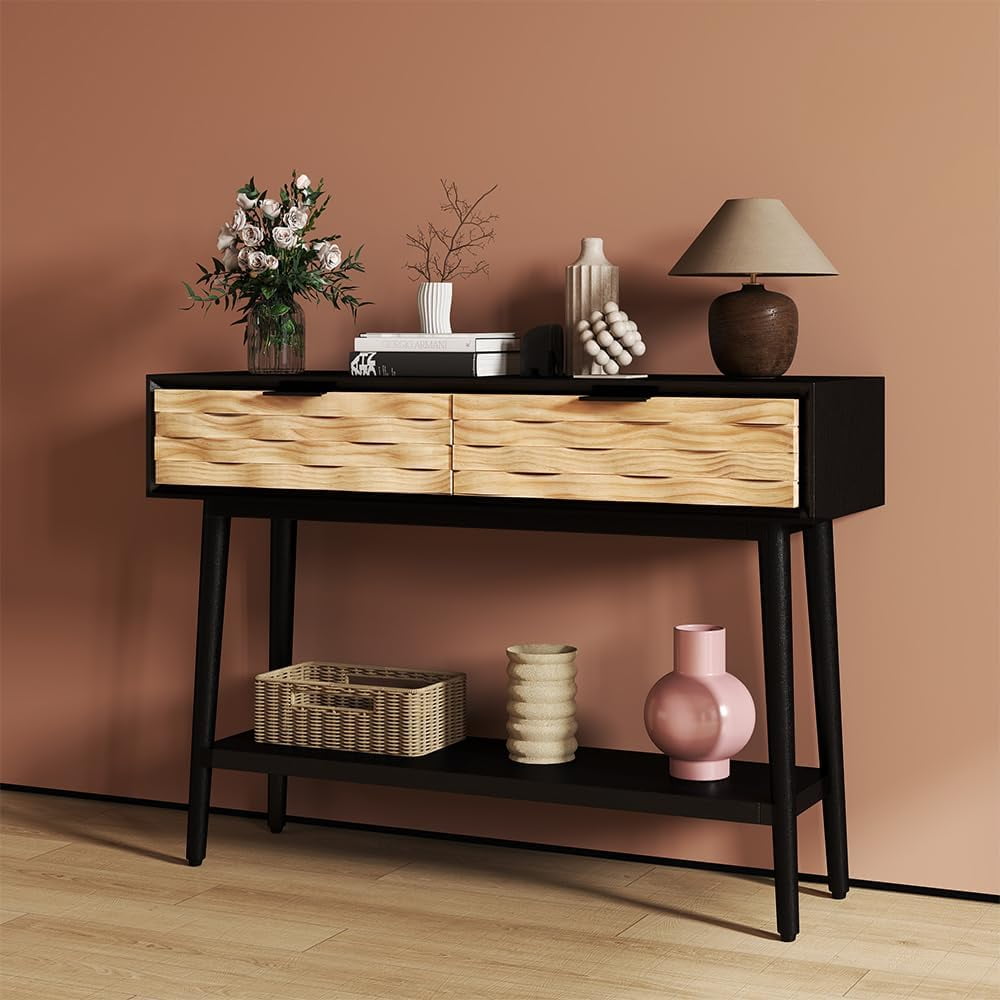 Console Table for Entryway, 42 Inch Sofa Table w/2 Drawers and Bottom ...
