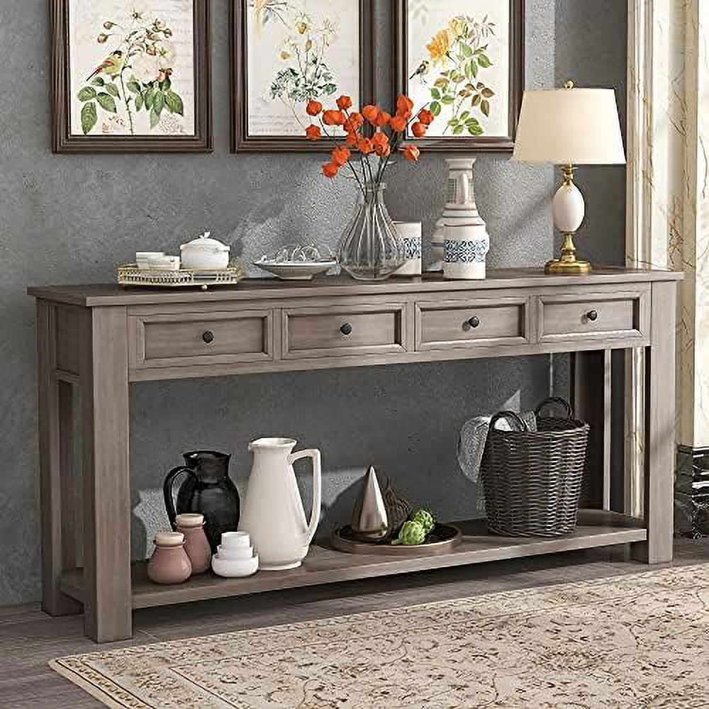 Console Table for Entryway Hallway Sofa Table with Drawers and Bottom ...