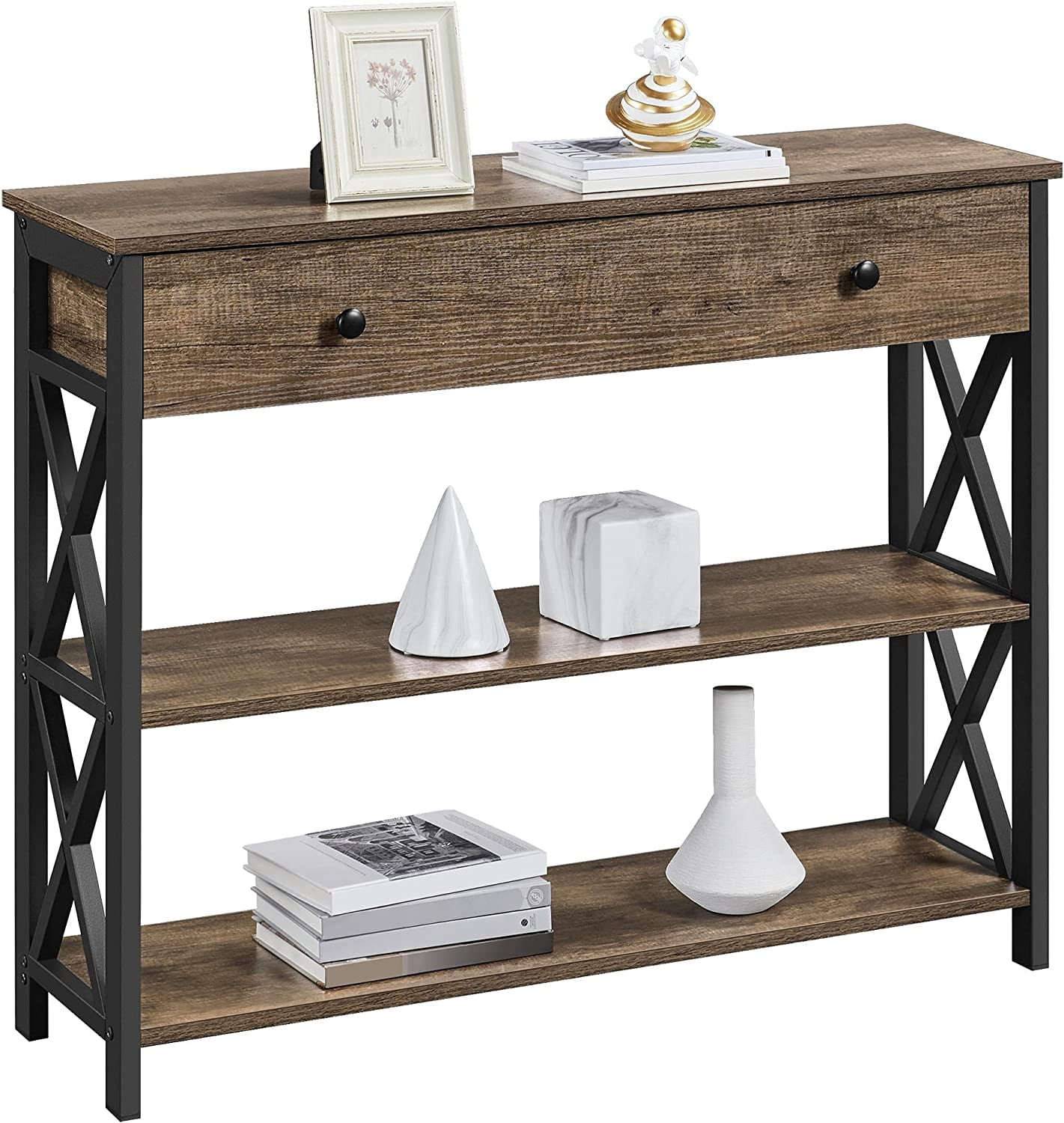 **console table with drawer and 2 open storage shelves, sofa table for ...