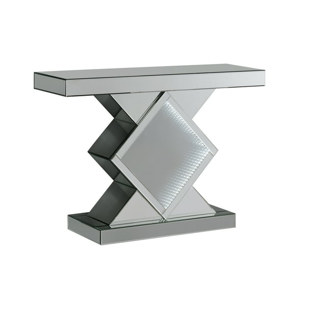 Console Table with LED Lighting Silver - Walmart.com