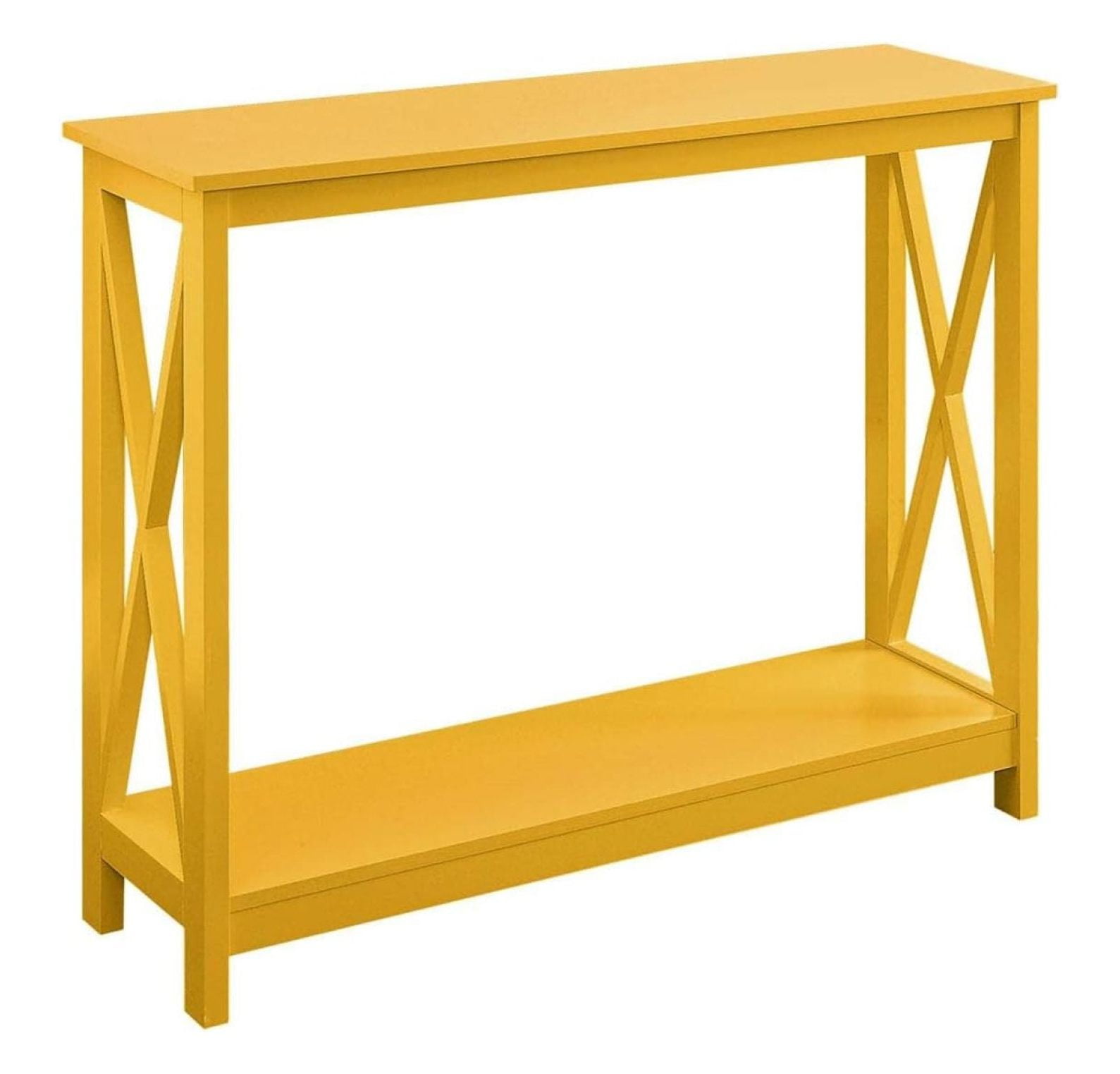 Console Table with Shelf, Yellow - Walmart.com