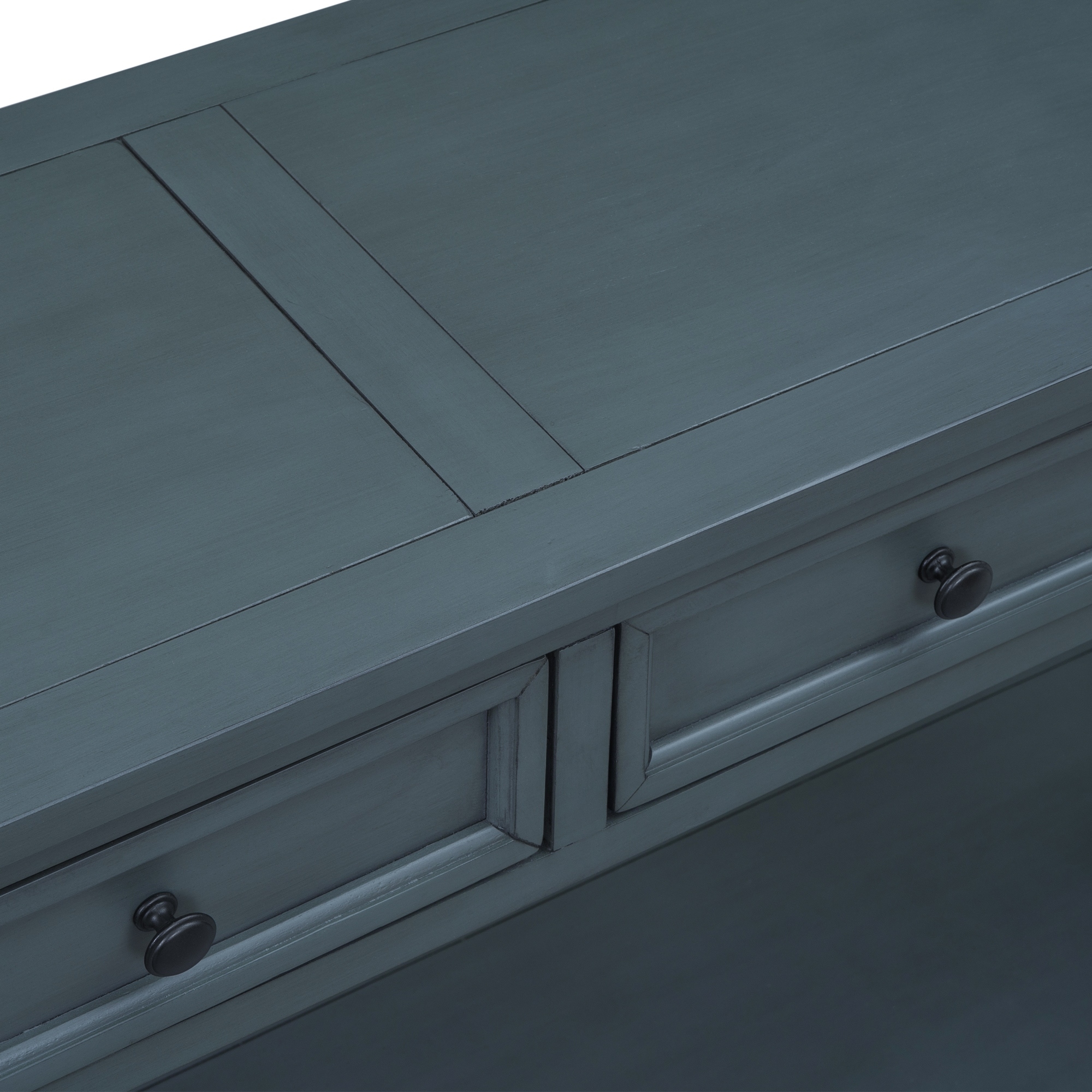 Console Table with Storage Drawers and Bottom Shelf Navy - Walmart.com
