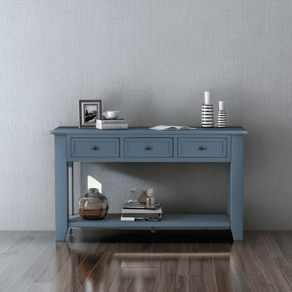 Console Table with Storage, Modern Sofa Table with 3 Drawers and 1 ...