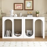 Console Table with Storage Shelves Modern U-shaped Entryway Table With ...