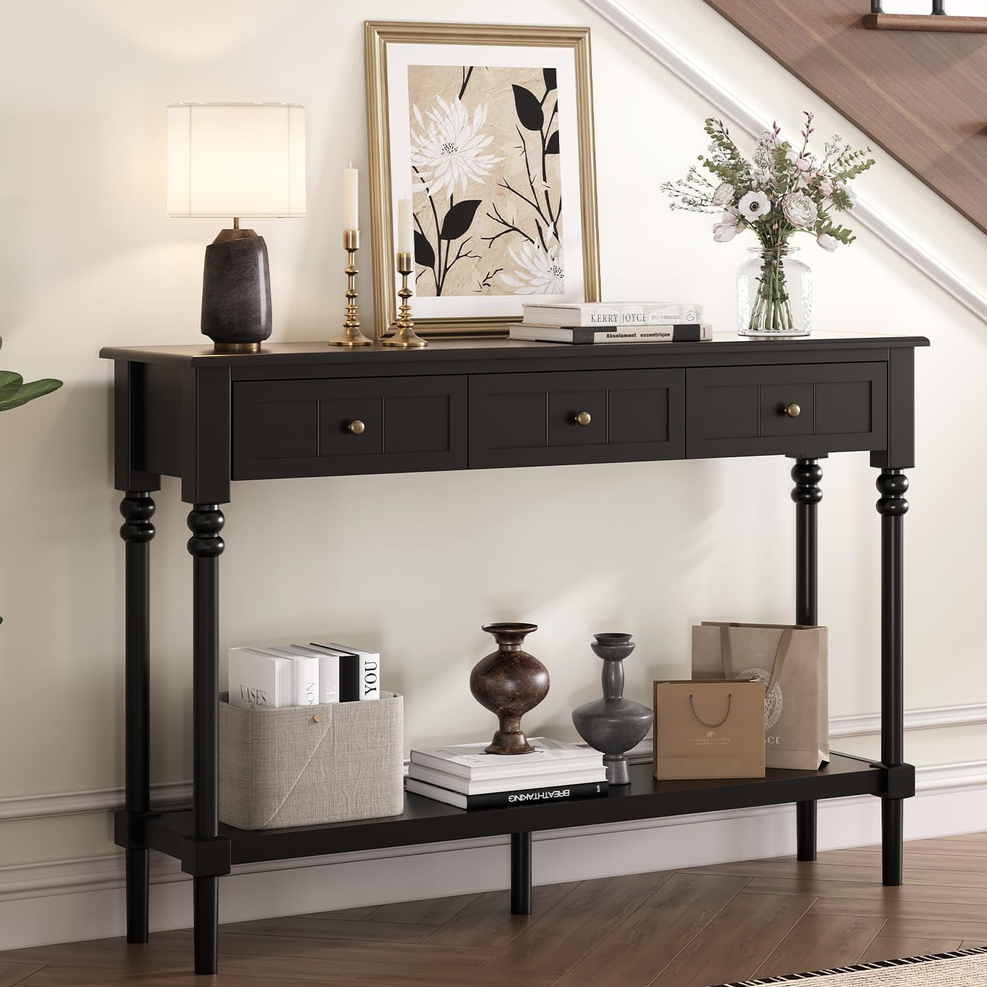 Console Tables with Drawers,43" Entryway Table with Shelf and Solid ...