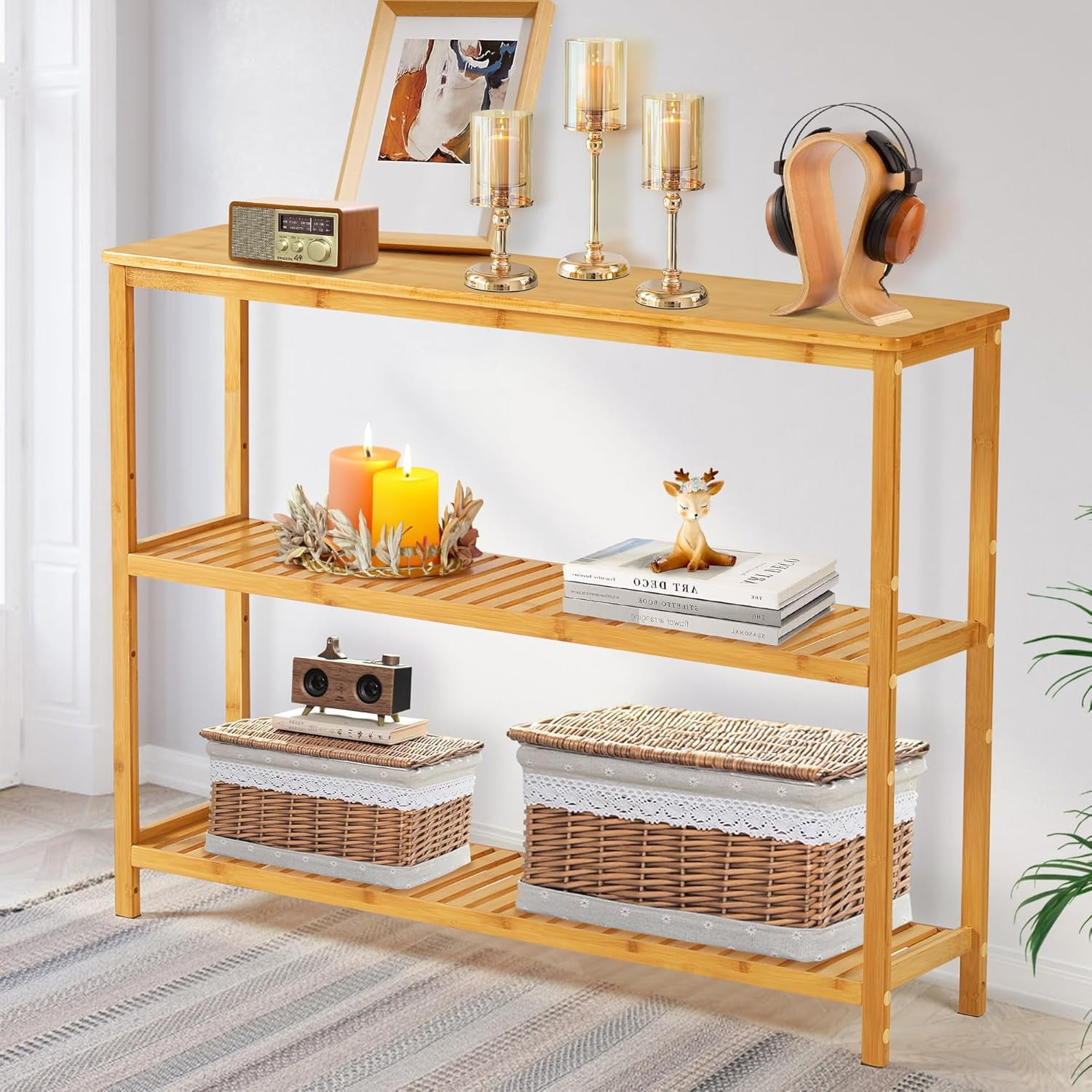 Console Tables for Entryway,3 Tier Entryway Table with Shoe Storage ...