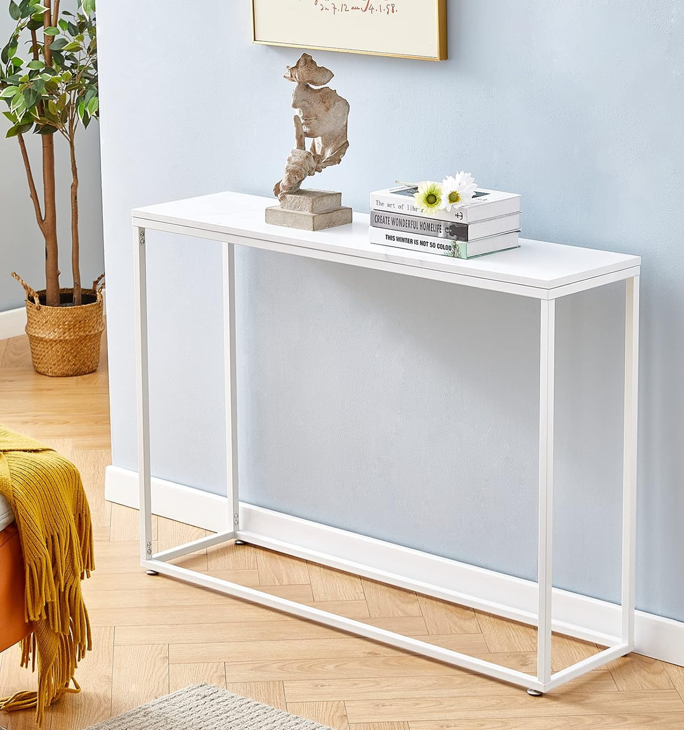 Console Tables for Entryway, Faux Marble Sofa Tables, Foyer Tables w ...