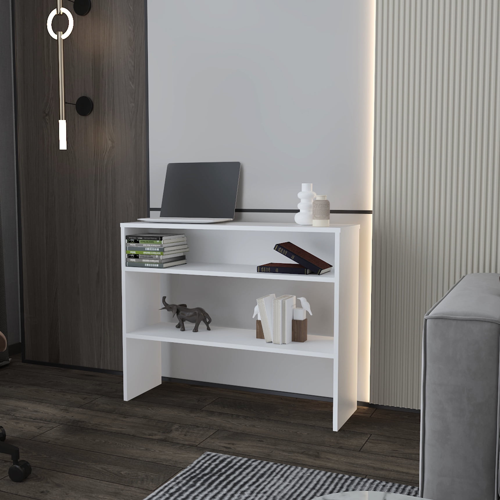 Console table with open shelves / In primary living space / Place ...