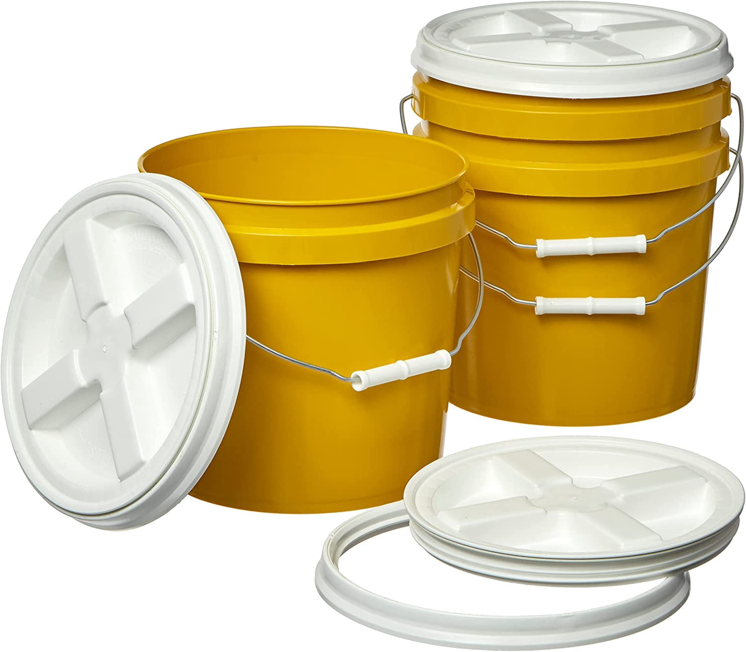 Consolidated Plastics 2 Gallon Food Grade Buckets & White Gamma Seal ...