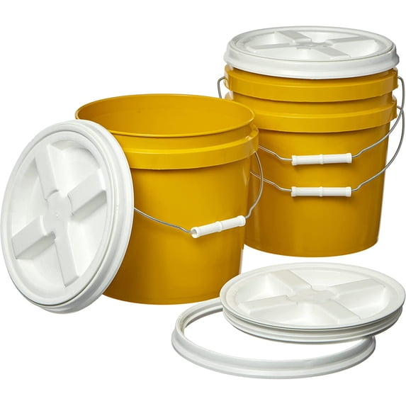 Consolidated Plastics 2 Gallon Food Grade Buckets & White Gamma Seal ...
