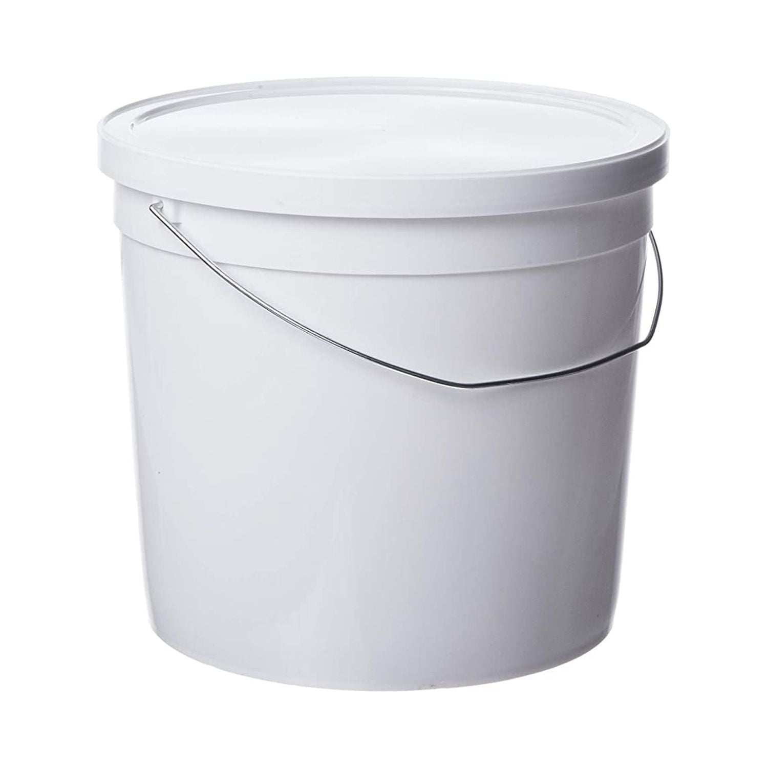 Consolidated Plastics Pail with Handle, HDPE, 6 Quart, White, 10 Piece ...
