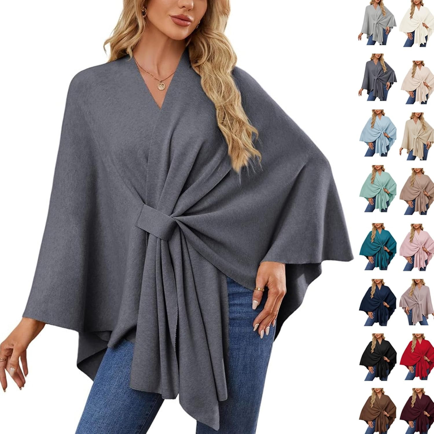 Consolidateh Sweater, Elegant Shawl Wraps Soft Open Front Poncho ...