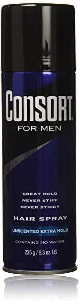 Consort For Men Hair Spray Unscented Extra Hold 8.30 oz (Pack of 3 ...