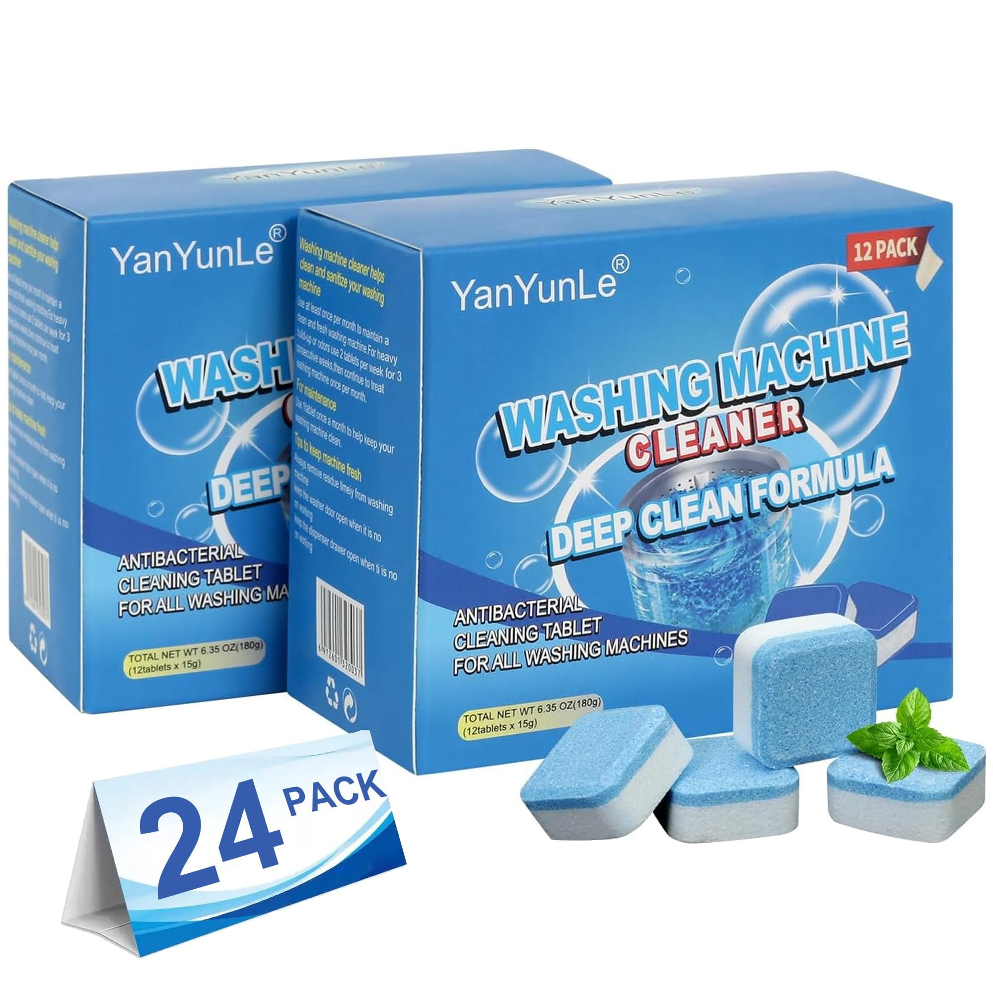 Consss Washing Machine Cleaner, Deodorizer, & Descaler 24-Pack- Deep ...