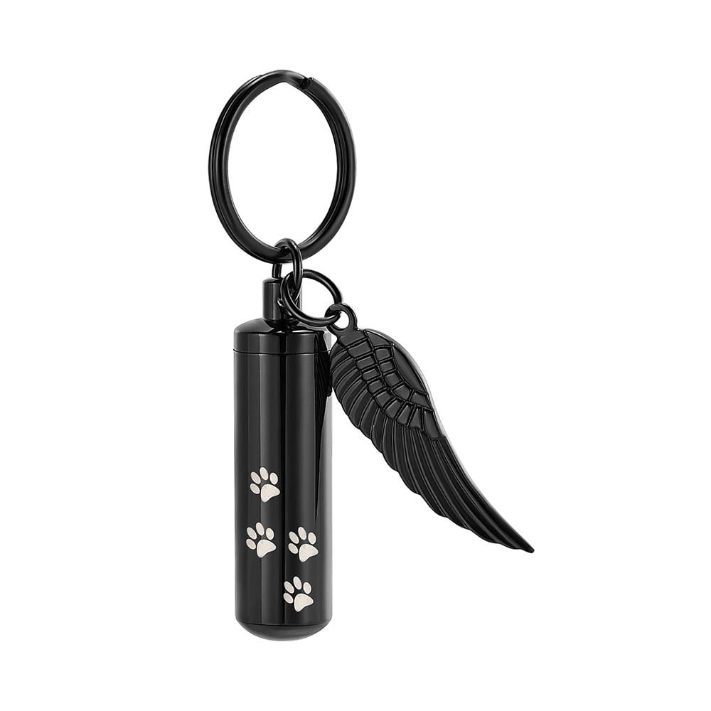 Constanlife Cylinder with Angel Wing Paw Print Pet Cremation Urns for ...