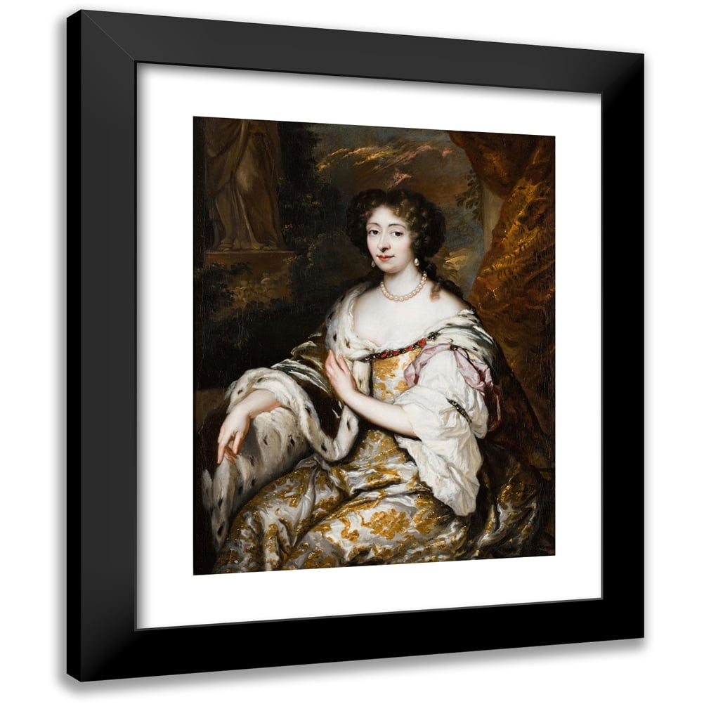 Constantijn Netscher 15x18 Black Modern Framed Museum Art Print Titled - A Portrait of Maria ...