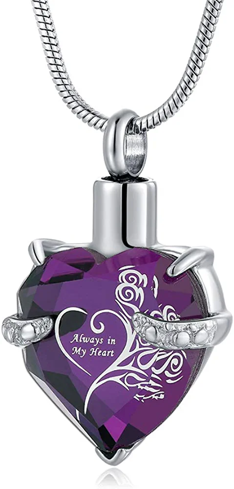 Constantlife Crystal Heart Shape Cremation Jewelry Memorial Urn ...