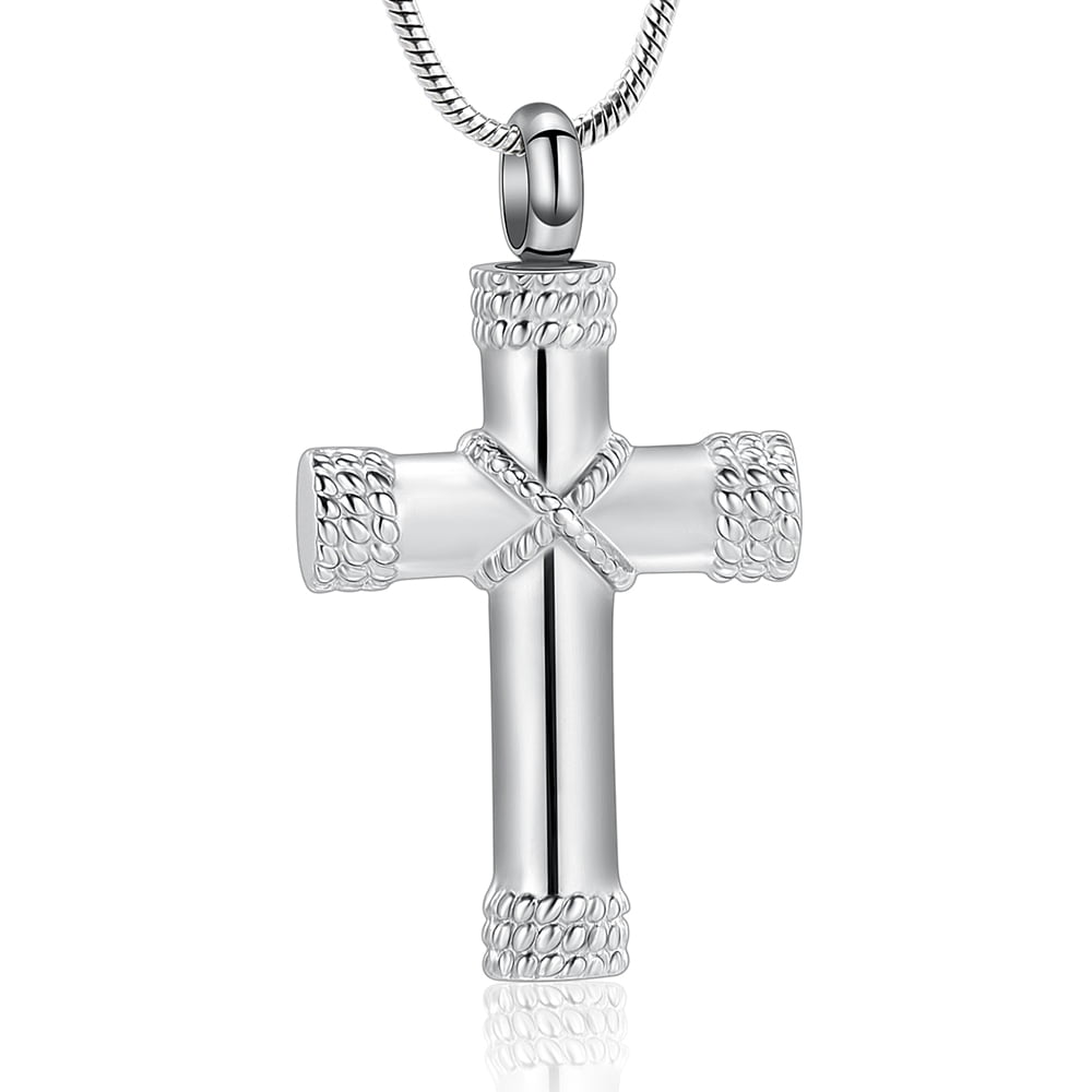 Constantlife Rope Winding Cross Cremation Jewelry for Ashes Urn ...