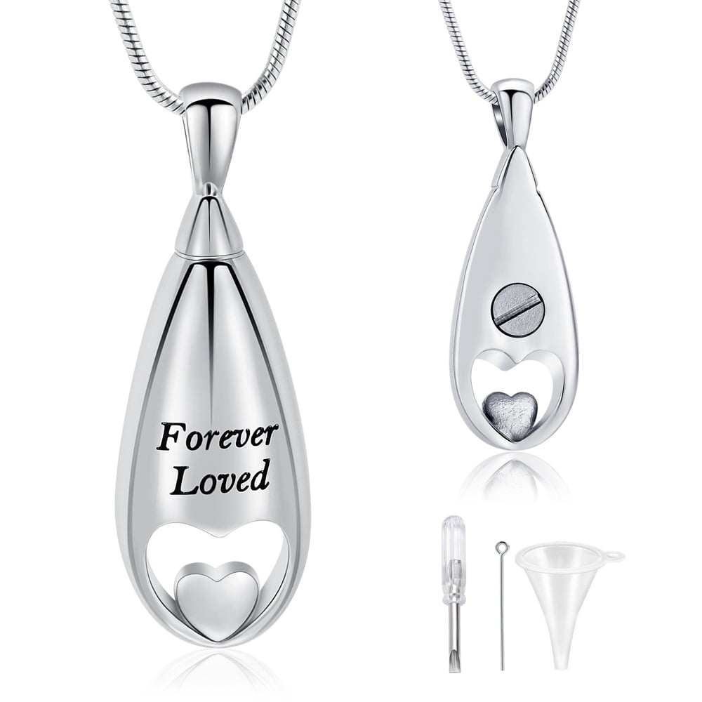 Constantlife Teardrop with Heart Cremation Jewelry for Ashes Urn ...