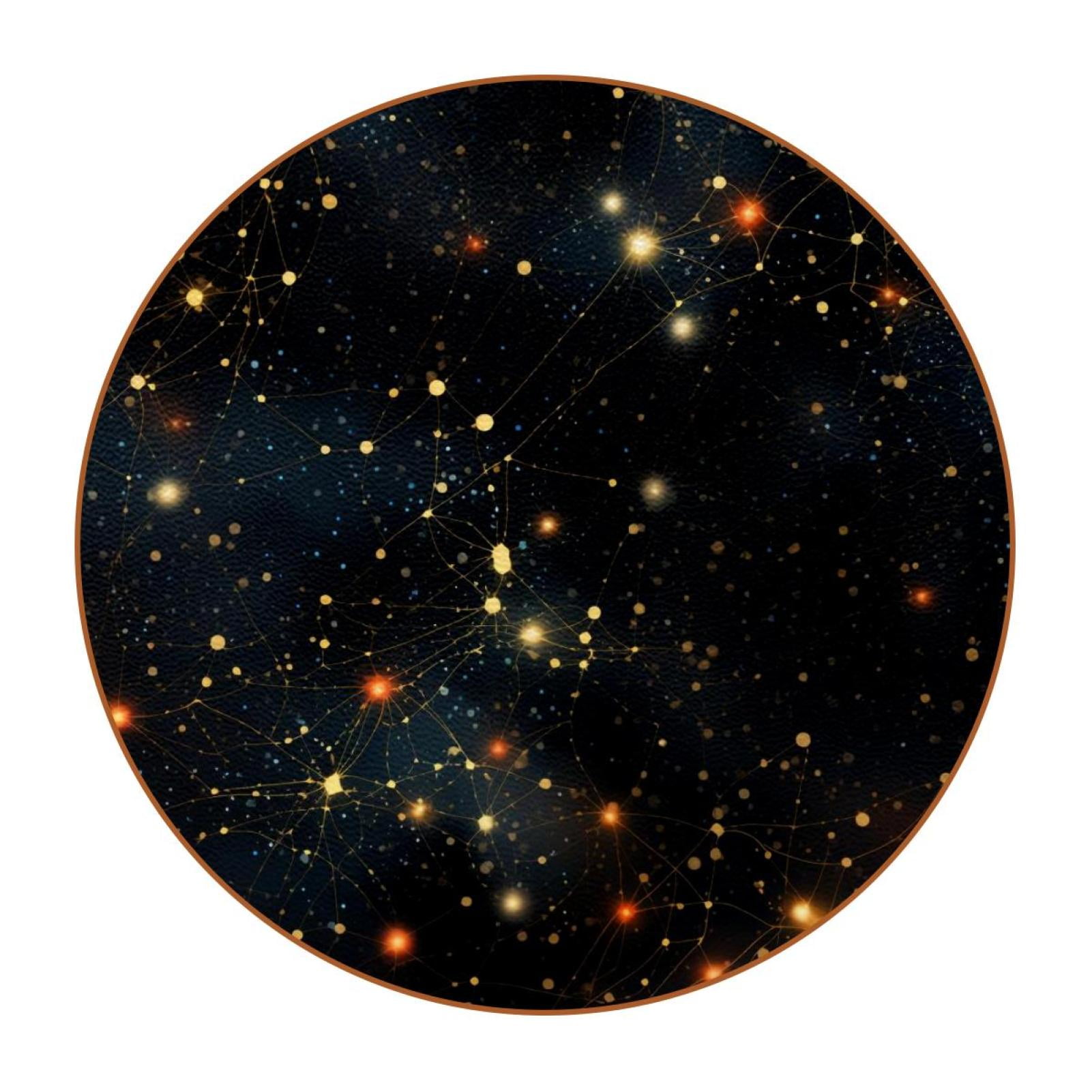 Constellation 6PCS Round Microfiber Leather Bar Coasters, 11x11 cm/4 ...