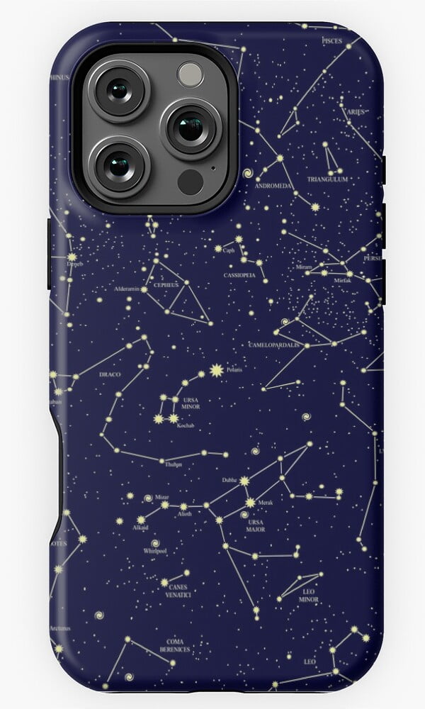 Constellation Astronomy Star Map Night Sky Phone Case for iPhone 16 15 ...