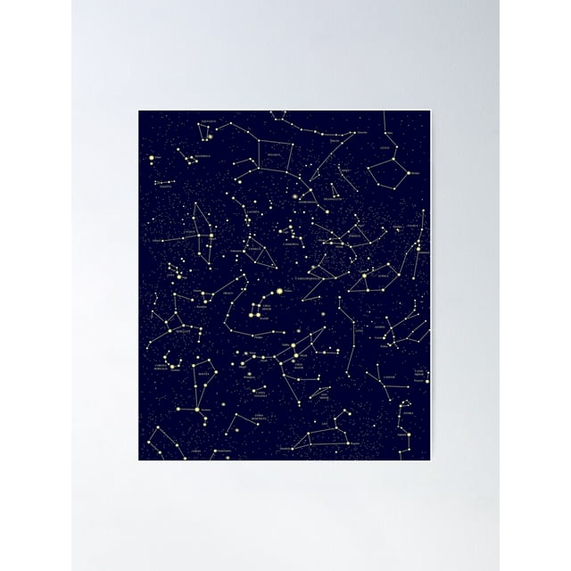 Constellation Astronomy Star Map Night Sky Poster - Walmart.com